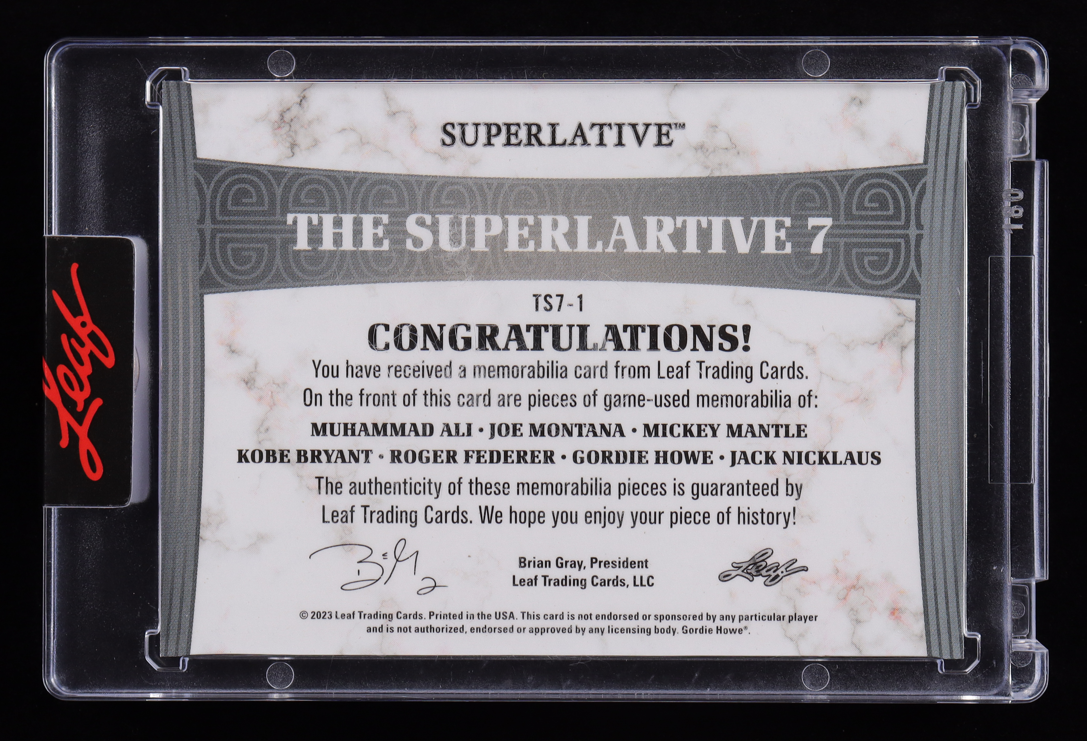 Muhammad Ali / Mickey Mantle / Kobe Bryant / Joe Montana / Gordie Howe ...