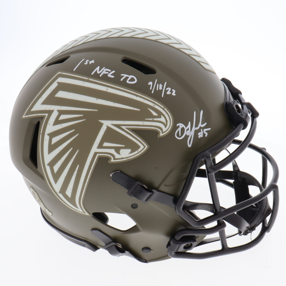 Drake London Signed Falcons Full-Size Authentic On-Field Salute to ...