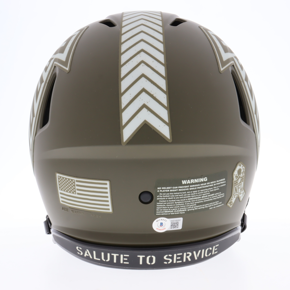 Drake London Signed Falcons Full-Size Authentic On-Field Salute to ...