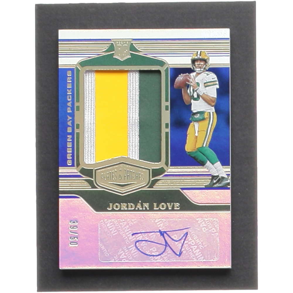 Jordan Love 2020 Panini Plates and Patches Rookie Patch Autographs Blue ...