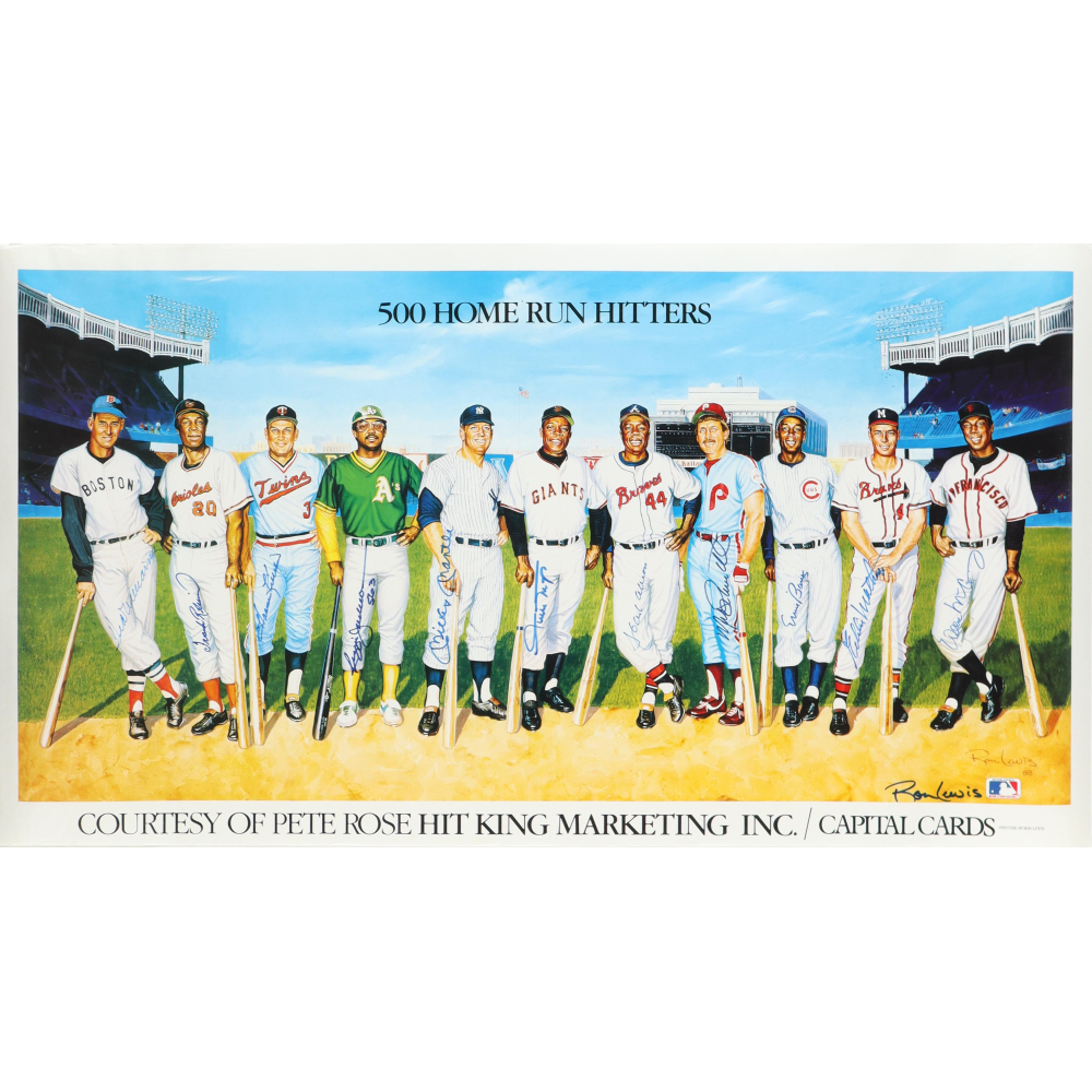 "500 Home Run Club" 21x38 Poster Signed by (12) with Mickey Mantle, Ted ...