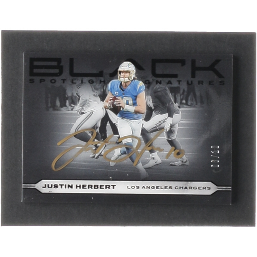 Justin Herbert 2022 Panini Black Spotlight Signatures Horizontal #1 #06 ...