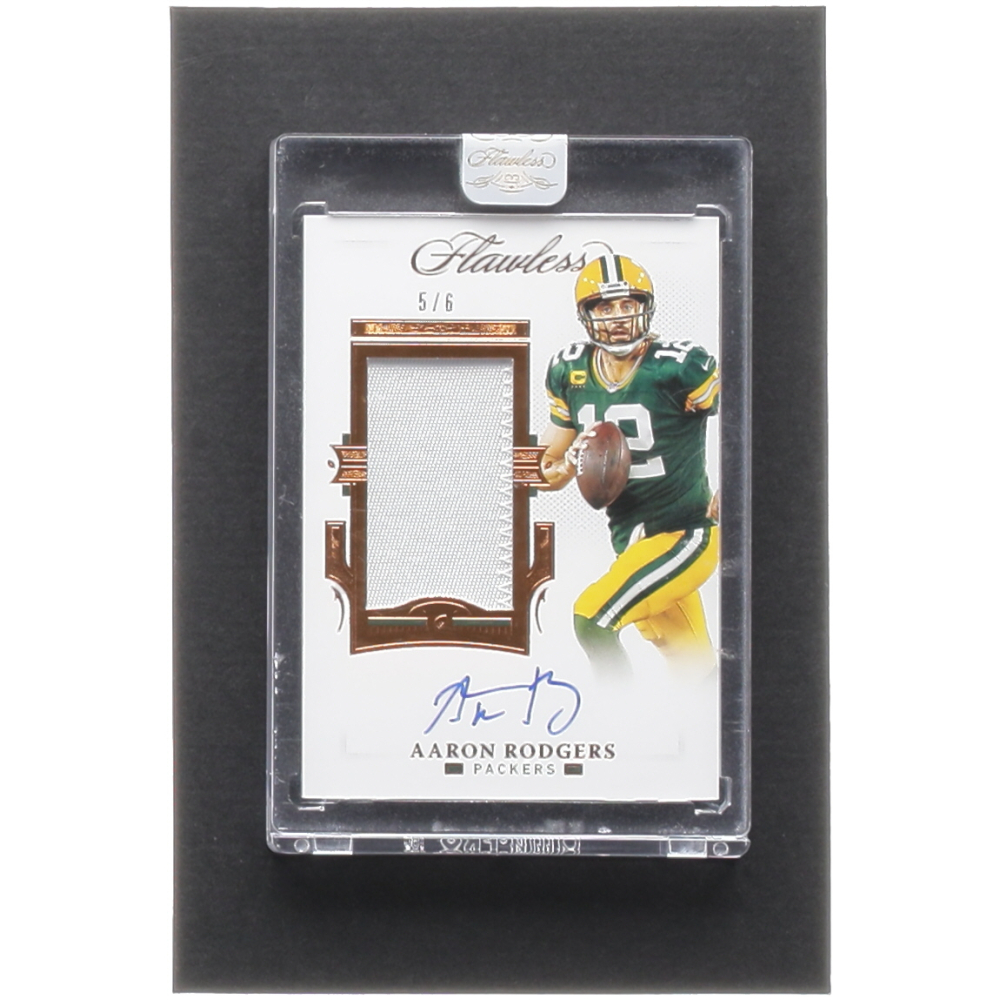 Aaron Rodgers 2021 Panini Flawless Patch Autographs Bronze #12 #5/6 ...