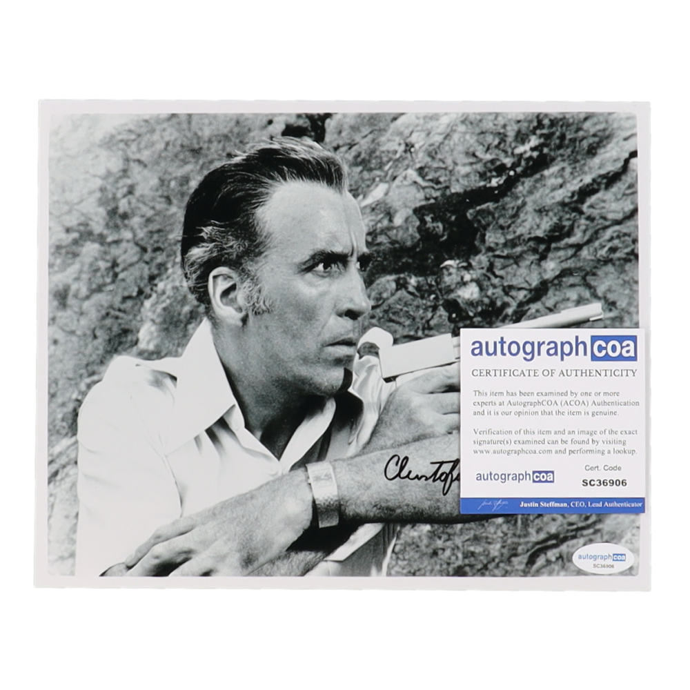 Christopher Lee Signed "James Bond 007: The Man with the Golden Gun ...