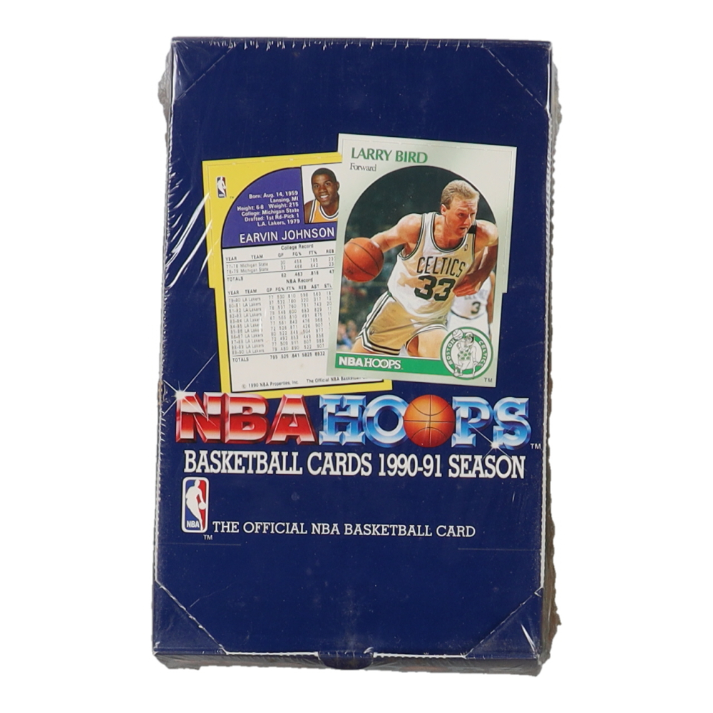 1990-91 NBA Hoops Basketball Factory Sealed Hobby Box with (36) Packs ...