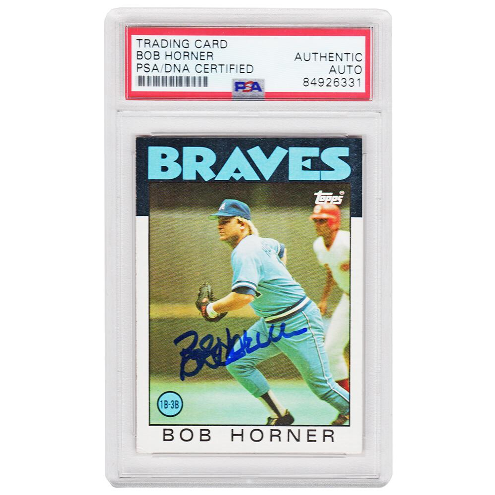 Bob Horner Signed 1986 Topps #220 (PSA) | Pristine Auction