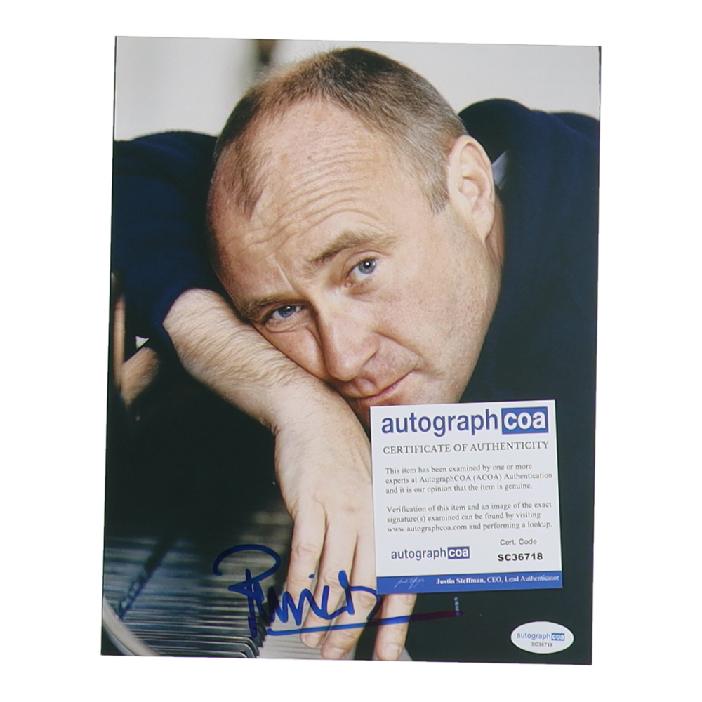 Phil Collins Signed 8x10 Photo (ACOA) | Pristine Auction