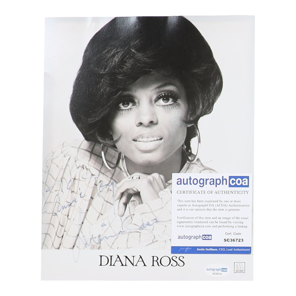 Diana Ross Signed 8x10 Photo (ACOA) | Pristine Auction