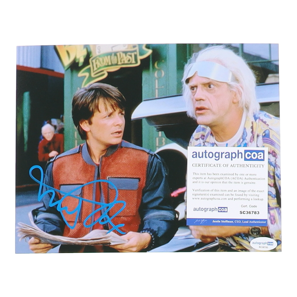 Michael J. Fox & Christopher Lloyd Signed "Back To The Future" 8x10 ...