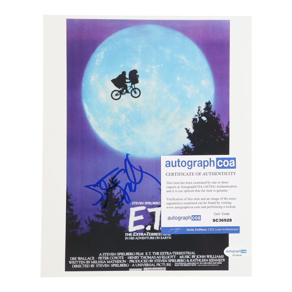 Steven Spielberg Signed "E.T. the Extra-Terrestrial" 8x10 Photo (ACOA ...