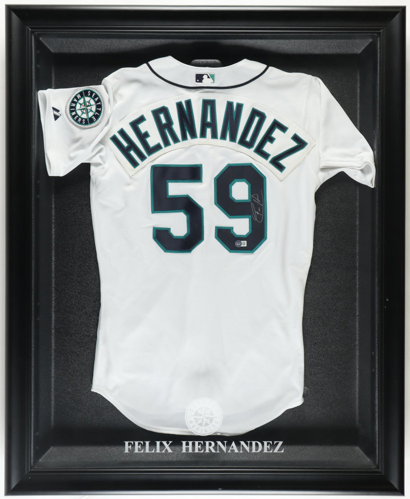 Felix Hernandez Signed Mariners Jersey with Custom Shadowbox Display ...