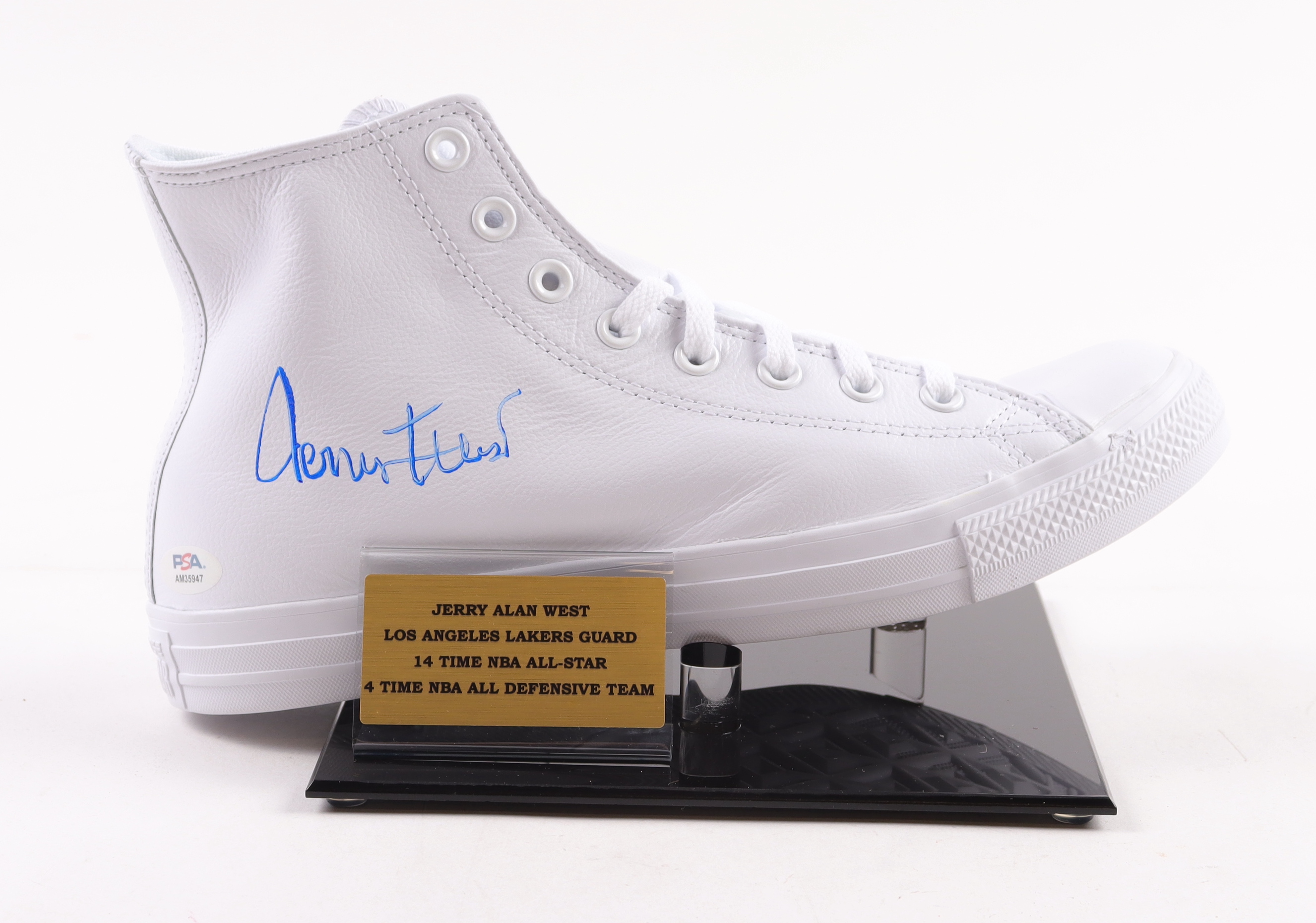 Jerry West Signed Converse All-Star Leather Basketball Shoe With New ...