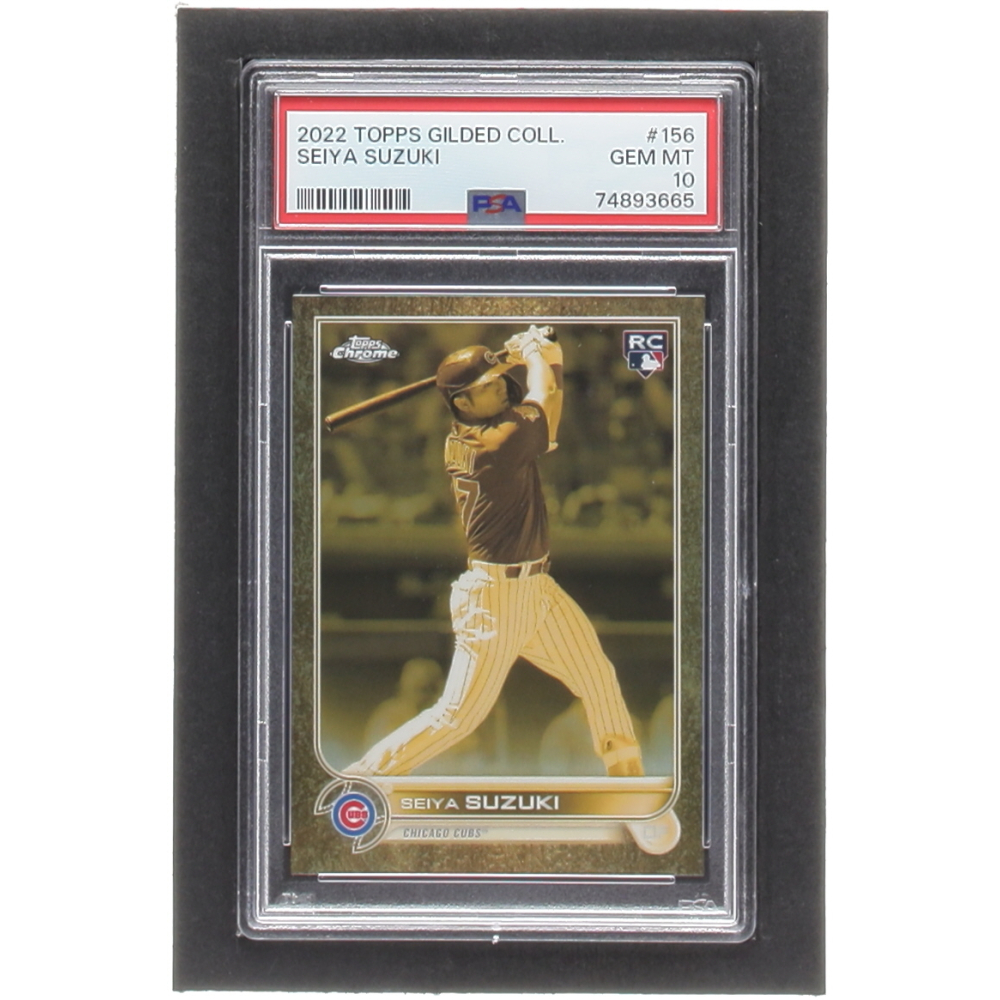 Seiya Suzuki 2022 Topps Chrome Gilded Collection Gold Etch Refractors #156 EXT RC #088/199 (PSA ...