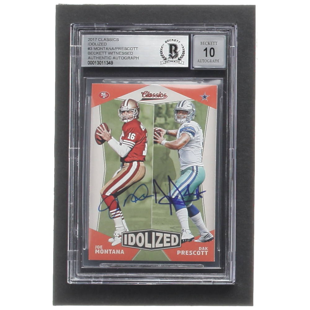 Joe Montana & Dak Prescott Signed 2017 Classics Idolized #3 (BGS ...