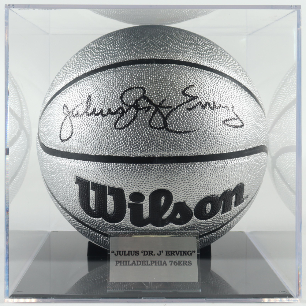 Julies "Dr. J" Erving Signed NBA Platinum Edition Basketball with New ...