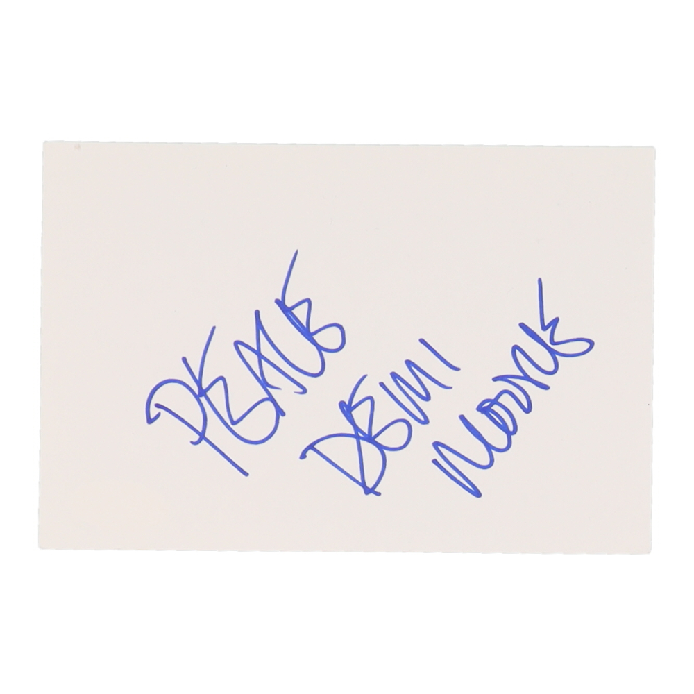 Demi Moore Signed 4x6 Cut Inscribed "Peace" (JSA) | Pristine Auction