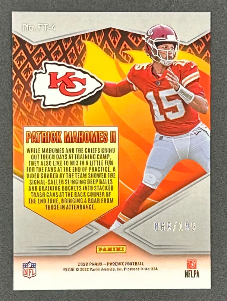 Patrick Mahomes II 2022 Panini Phoenix Flame Throwers Red #4 #068/199 ...