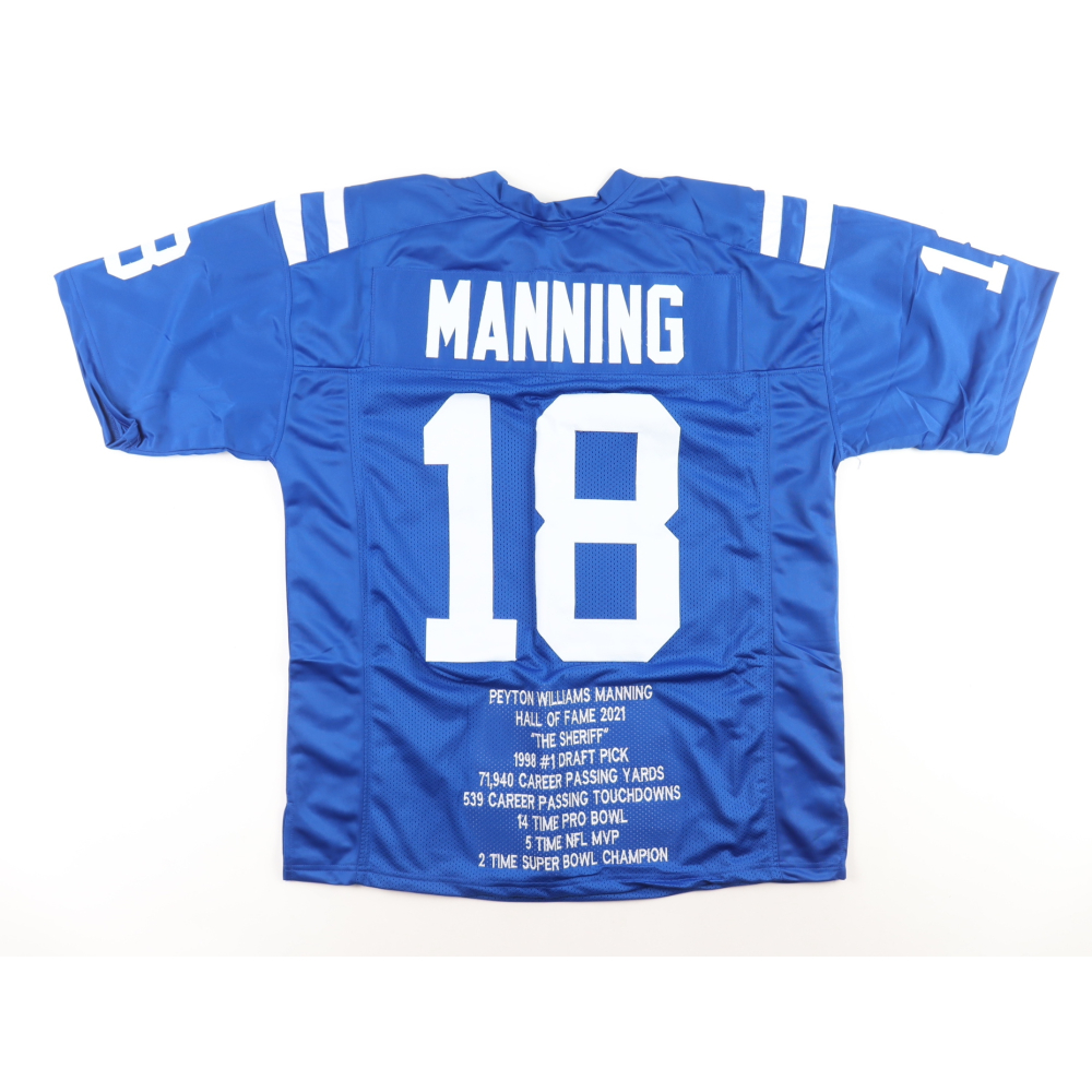 Peyton Manning Career Highlights Jersey | Pristine Auction