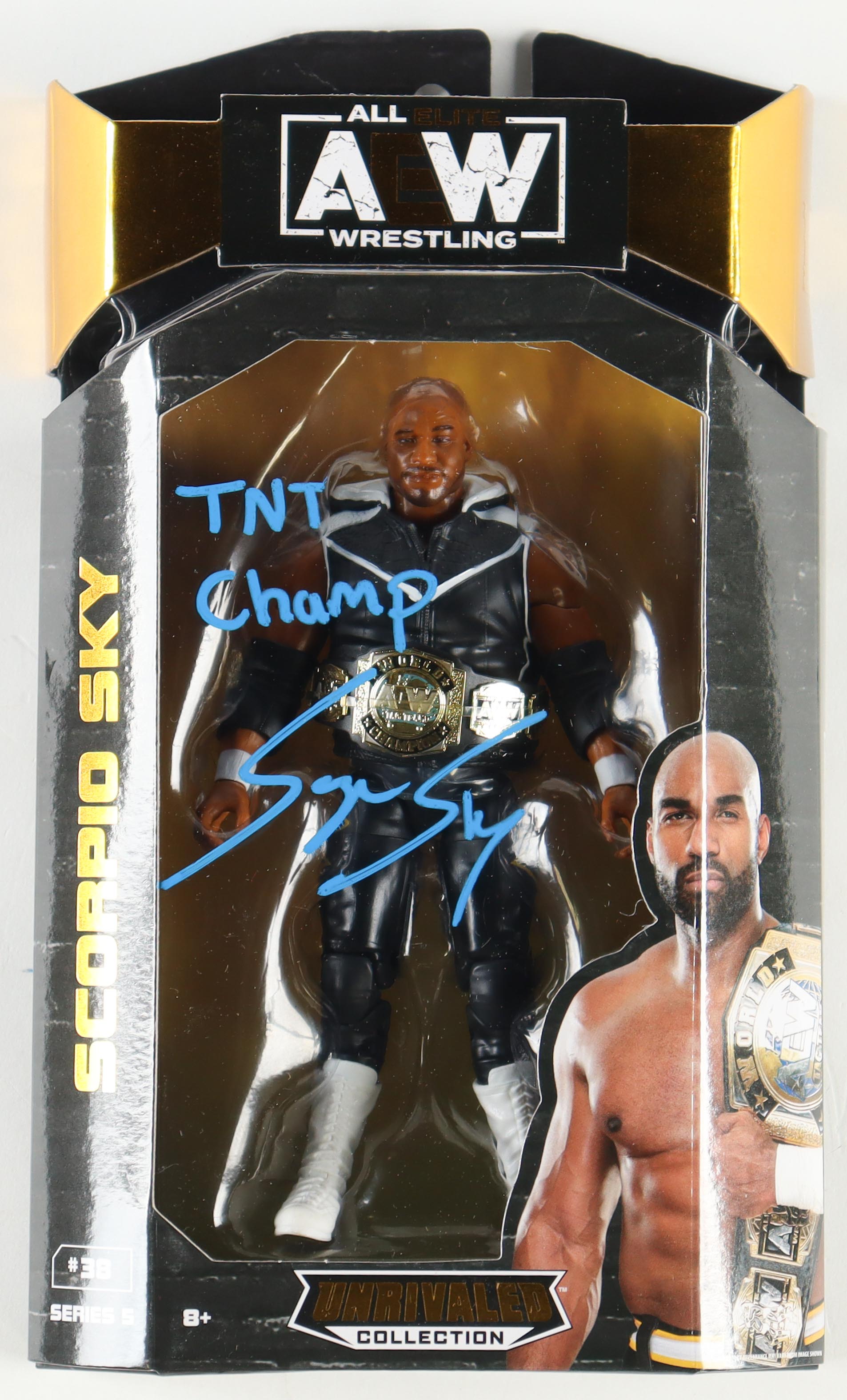 Scorpio Sky AEW Action Figure Inscribed "TNT Champ" (JSA) | Pristine ...
