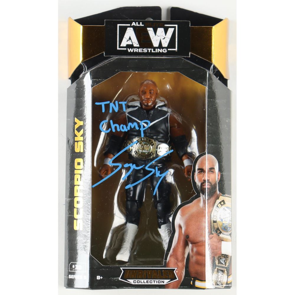 Scorpio Sky AEW Action Figure Inscribed "TNT Champ" (JSA) | Pristine ...