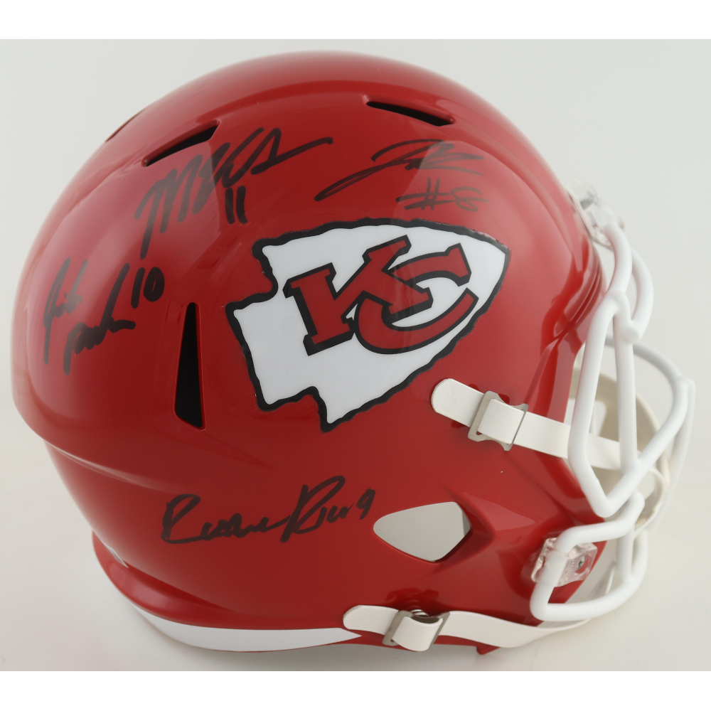 Chiefs Full-Size Speed Helmet Signed by (4) with Isiah Pacheco, Rashee Rice, Marquez Valdes ...