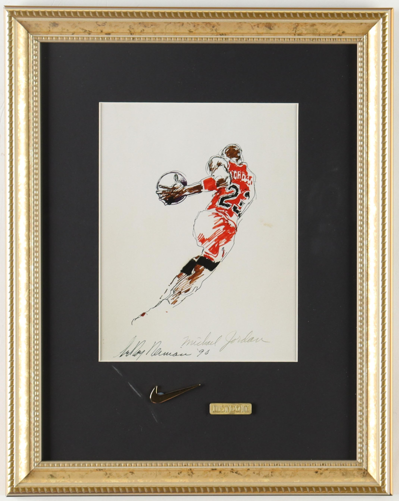 LeRoy Neiman "Michael 'Air' Jordan" Custom Framed Print Display with (2 ...