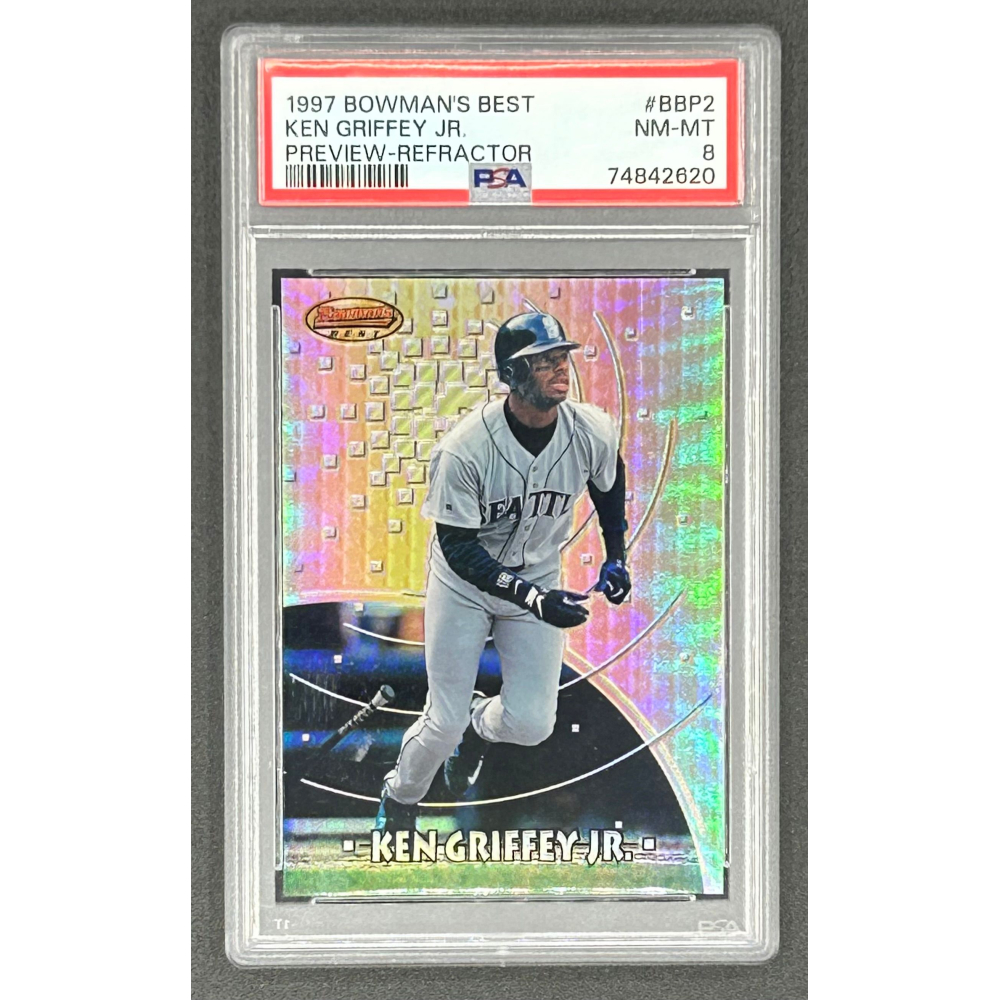 Ken Griffey Jr. 1997 Bowman's Best Preview Refractor #BBP2 (PSA 8 ...