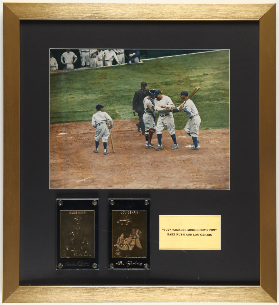 Babe Ruth & Lou Gehrig "Murderer's Row" Custom Framed Colorized Photo ...