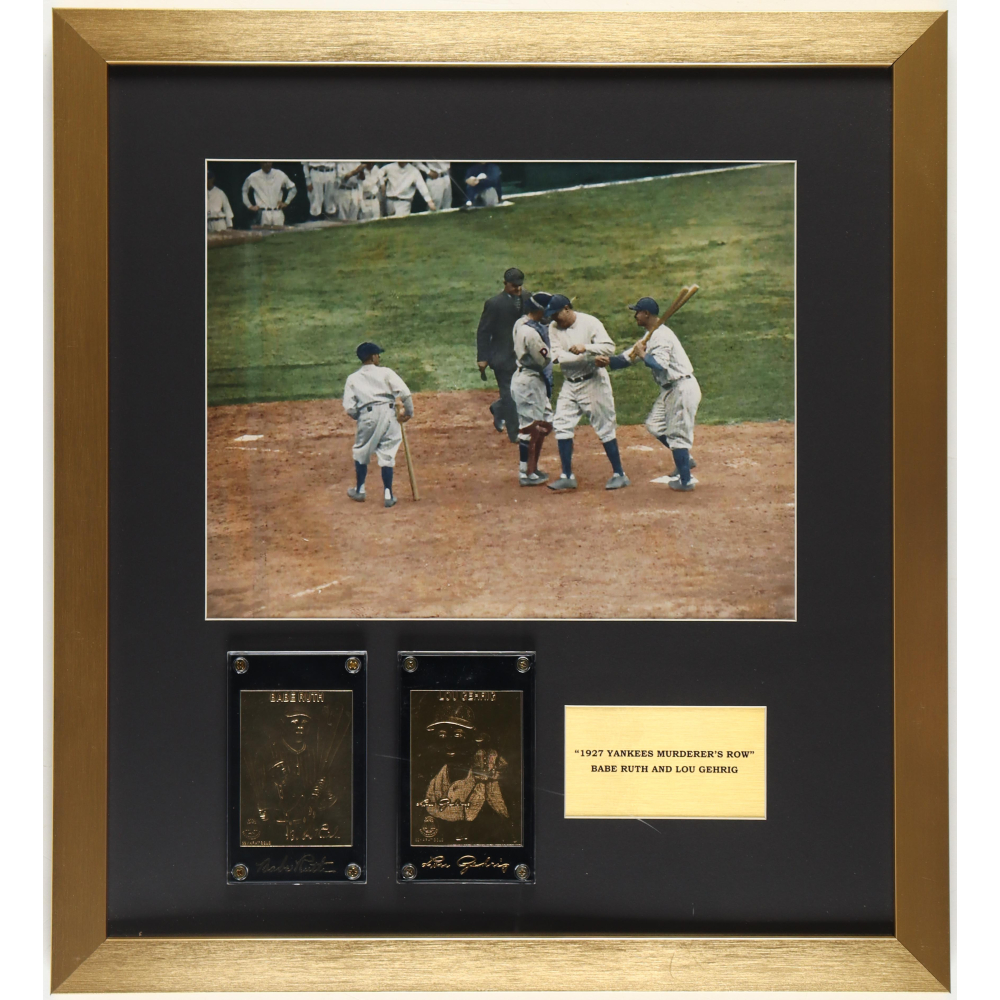 Babe Ruth & Lou Gehrig "Murderer's Row" Custom Framed Colorized Photo ...