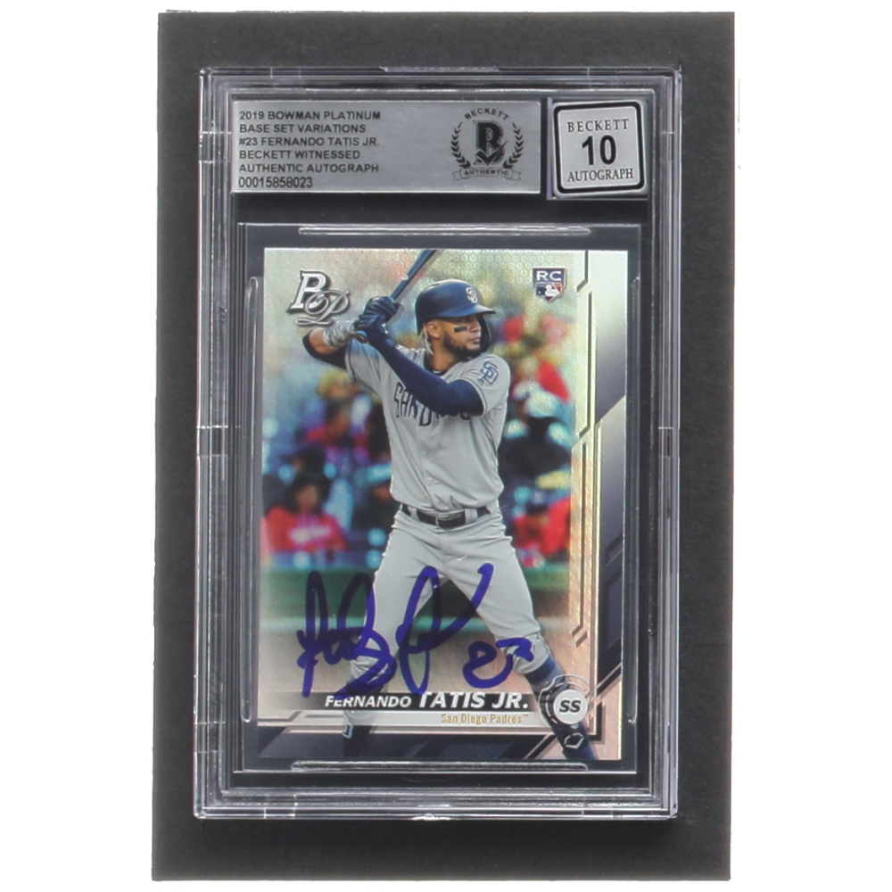 Fernando Tatis Jr. Signed 2019 Bowman Platinum Base Set Variation #23 ...