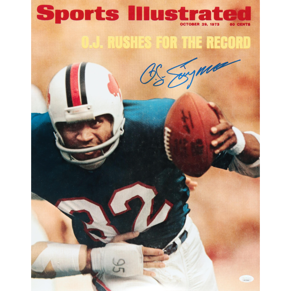 O.J. Simpson Signed Bills 16x20 Photo (JSA) | Pristine Auction