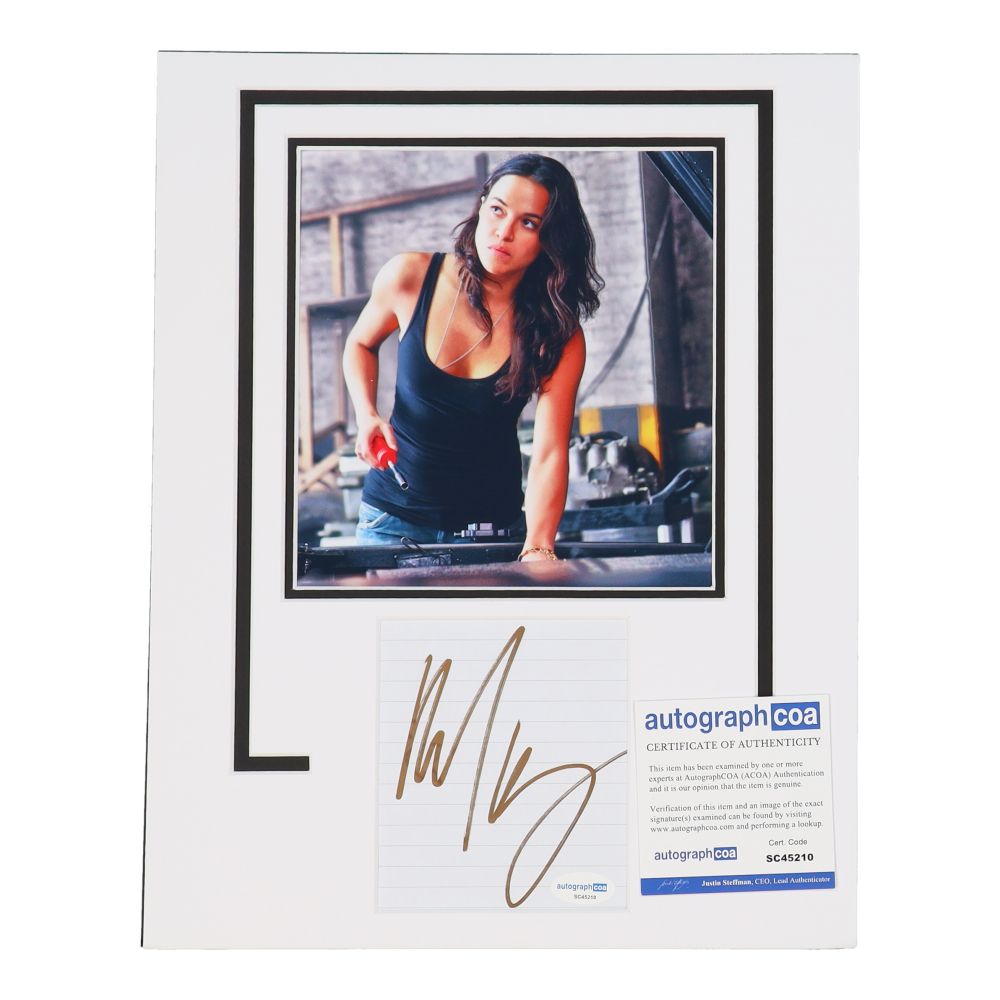 Michelle Rodriguez Signed "The Fast and the Furious" Custom Matted Cut ...