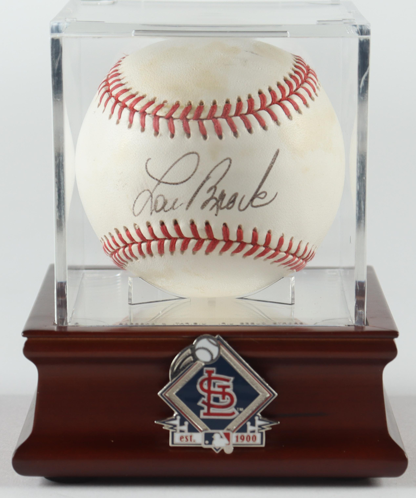 Louis Clark Brock Signed ONL Baseball with Display Case (PSA ...