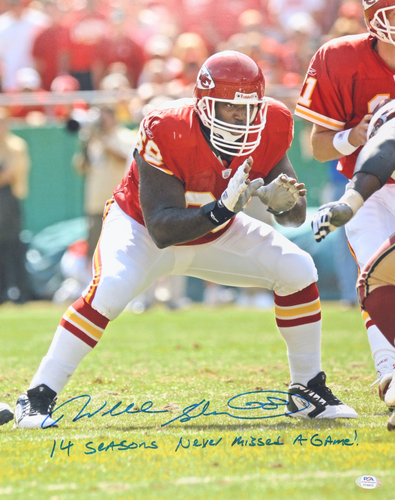 Will Shields Signed Chiefs 16x20 Photo Inscribed "14 Seasons Never ...