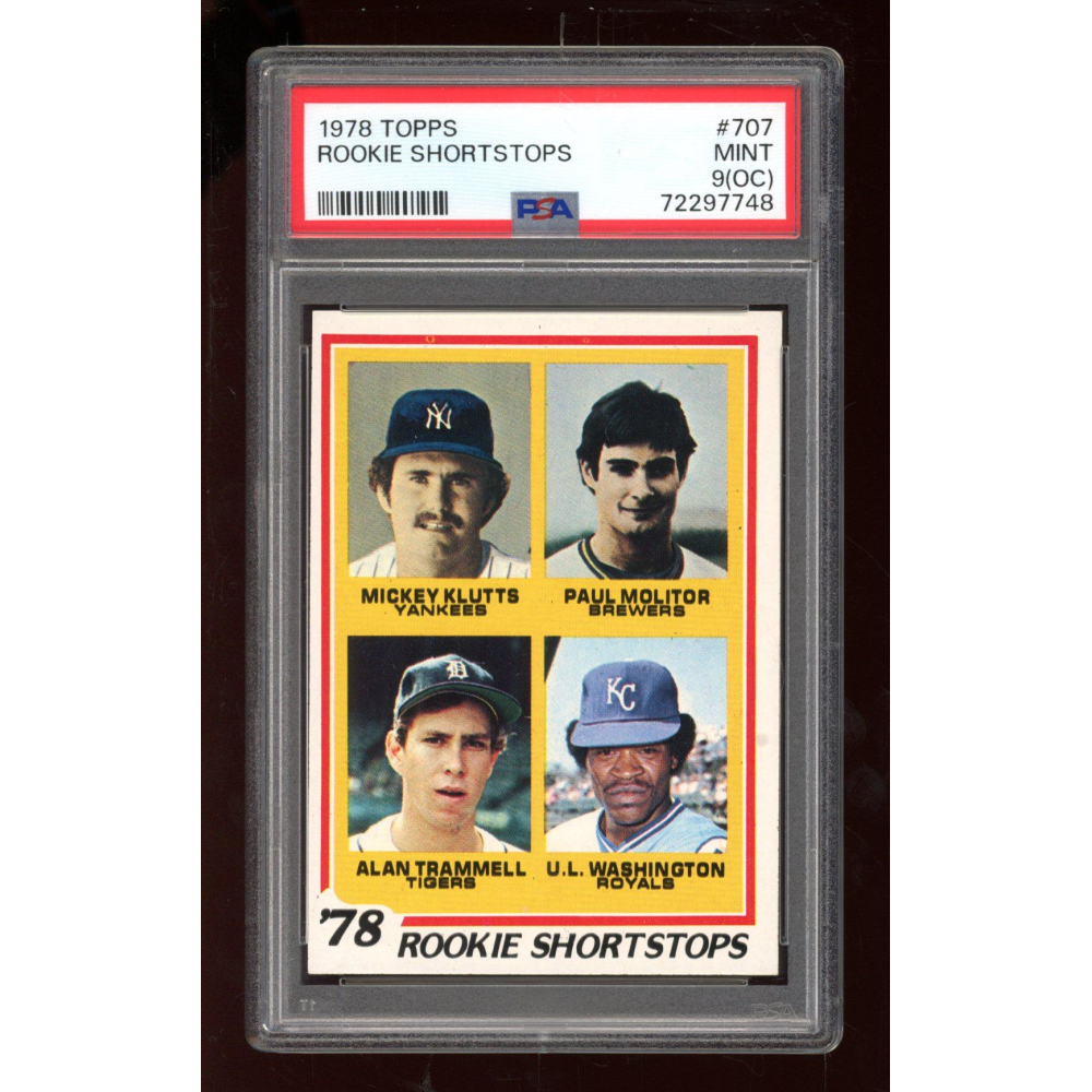 Mickey Klutts / Paul Molitor RC / Alan Trammell RC / U.L. Washington RC ...