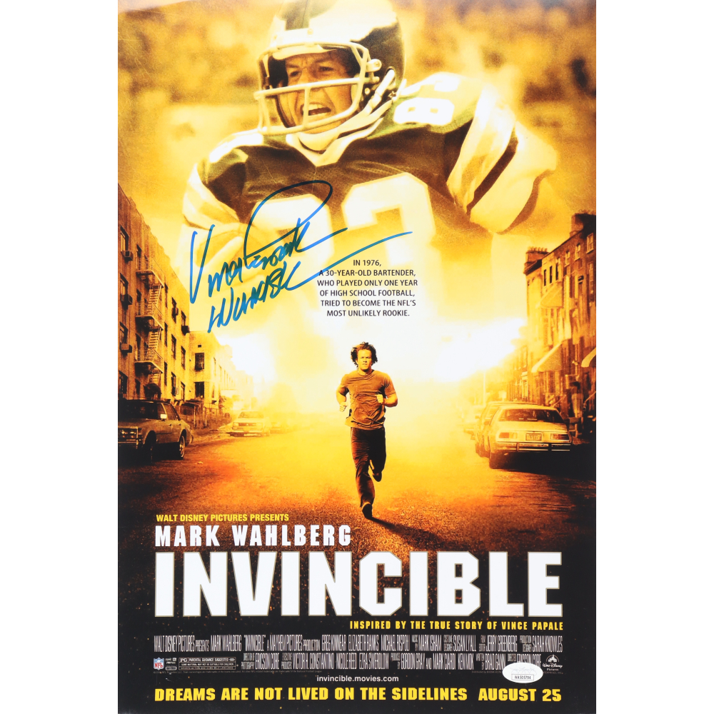 Vince Papale Signed "Invincible" 11x17 Photo Inscribed "Invincible ...