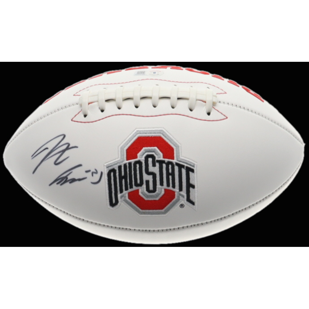 Jaxon Smith-Njigba Signed Ohio State Buckeyes Logo Football (Beckett ...