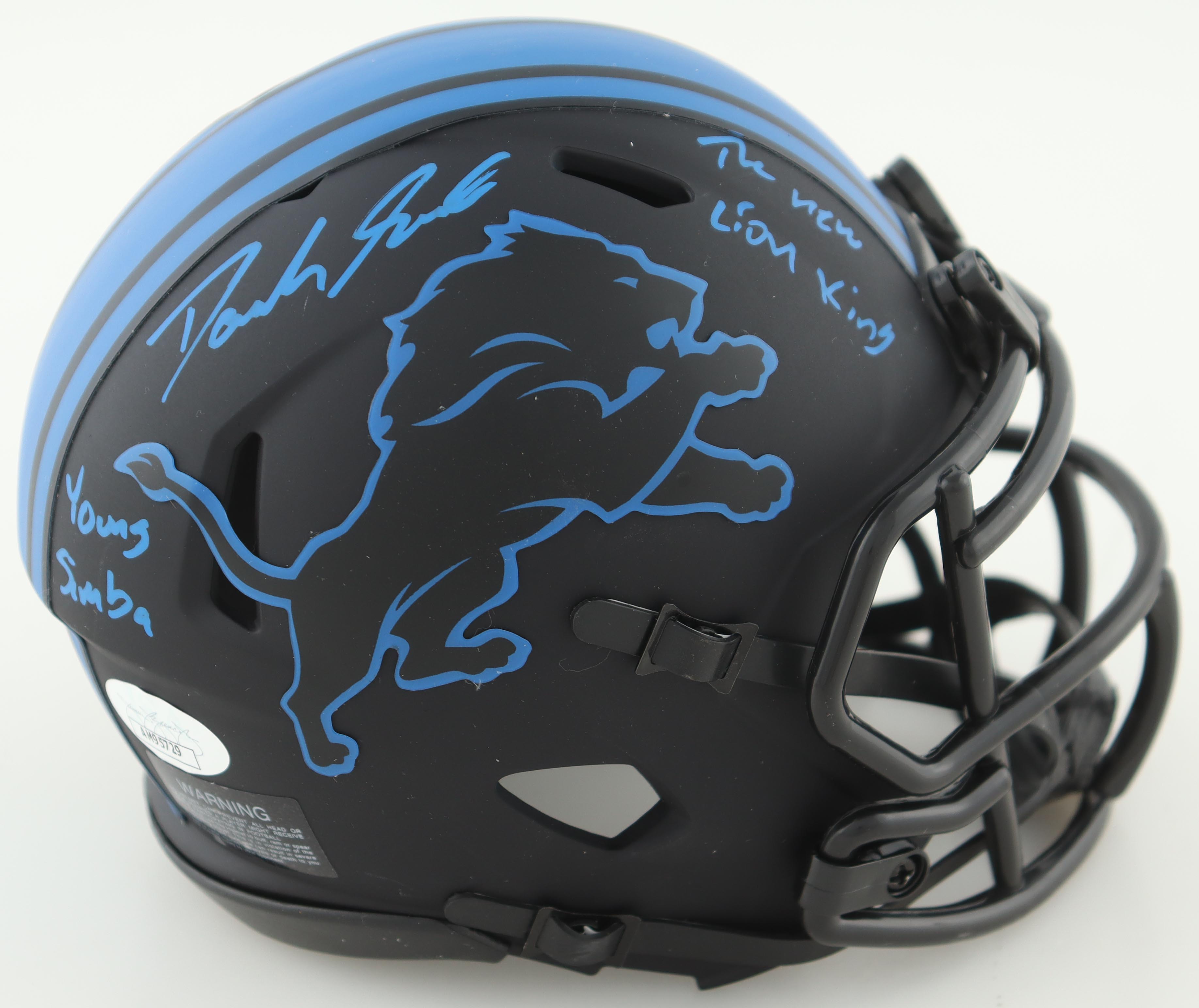 D'Andre Swift Signed Lions Eclipse Alternate Speed Mini Helmet ...