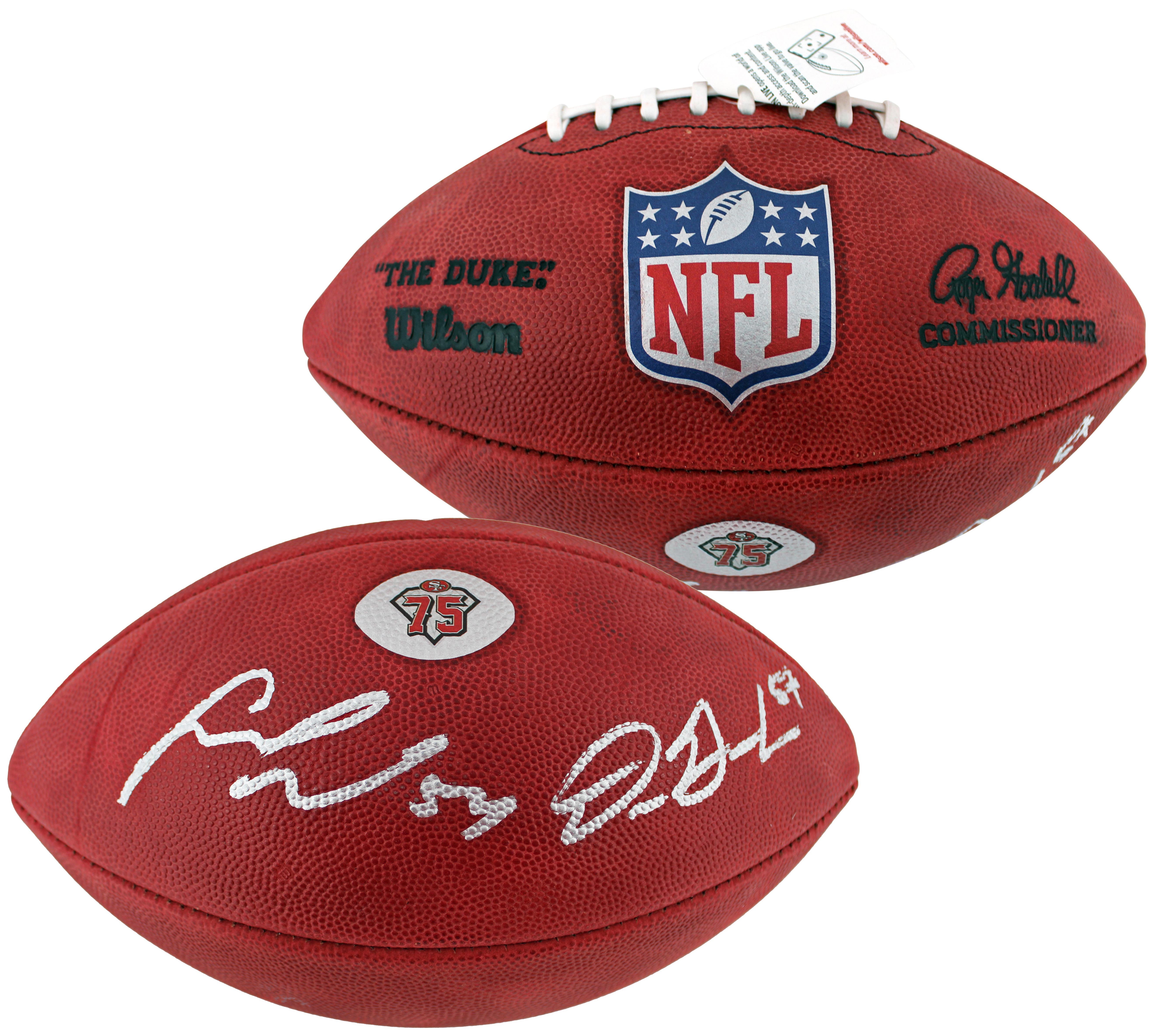 Fred Warner & Dre Greenlaw Signed 49ers 75th Anniversary Logo Official ...
