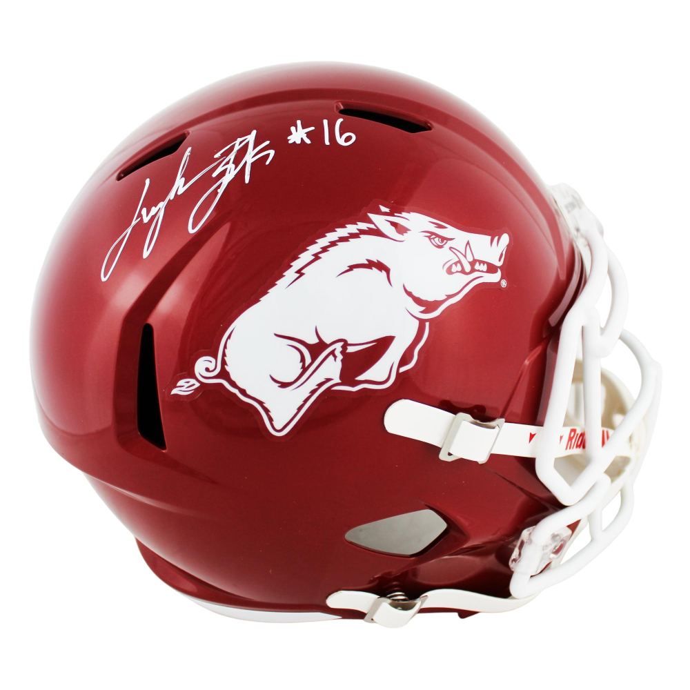 Treylon Burks Signed Arkansas Razorbacks Full-Size Speed Helmet ...