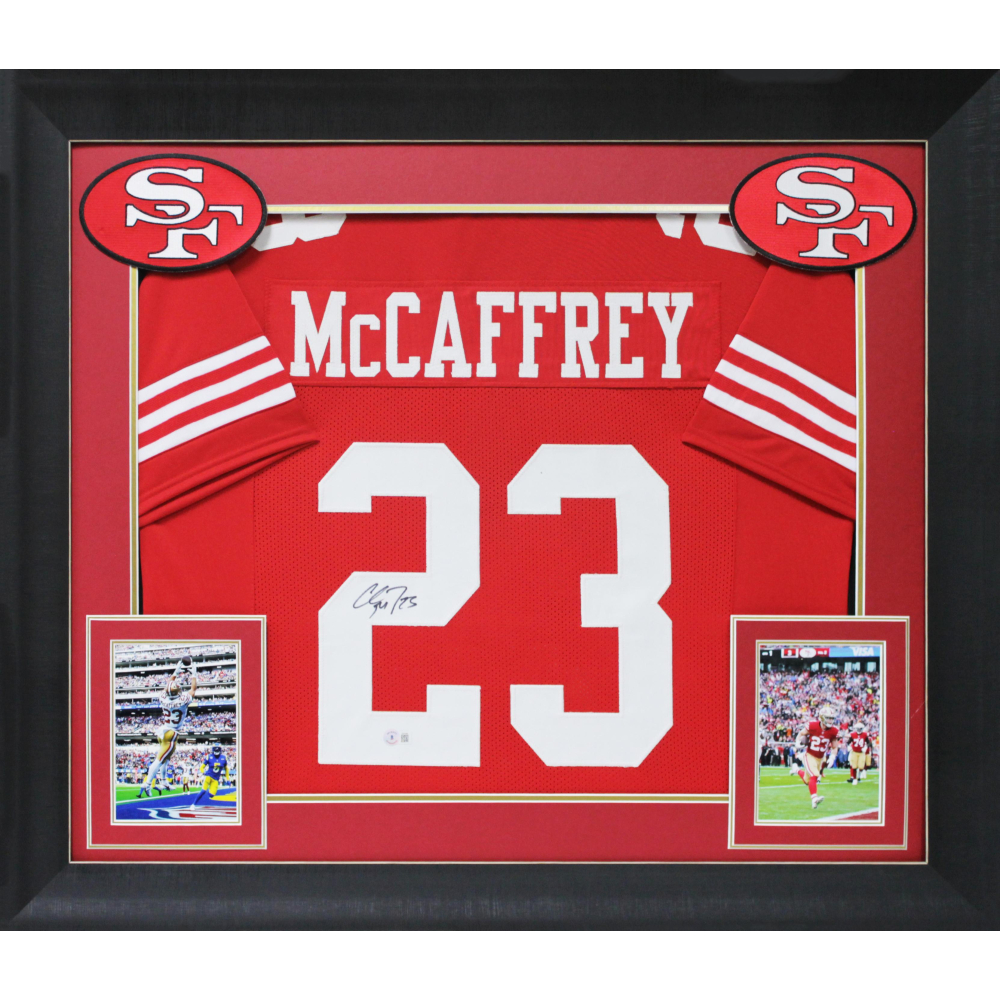 Christian McCaffrey Signed Custom Framed Jersey Display (Beckett) | Pristine Auction