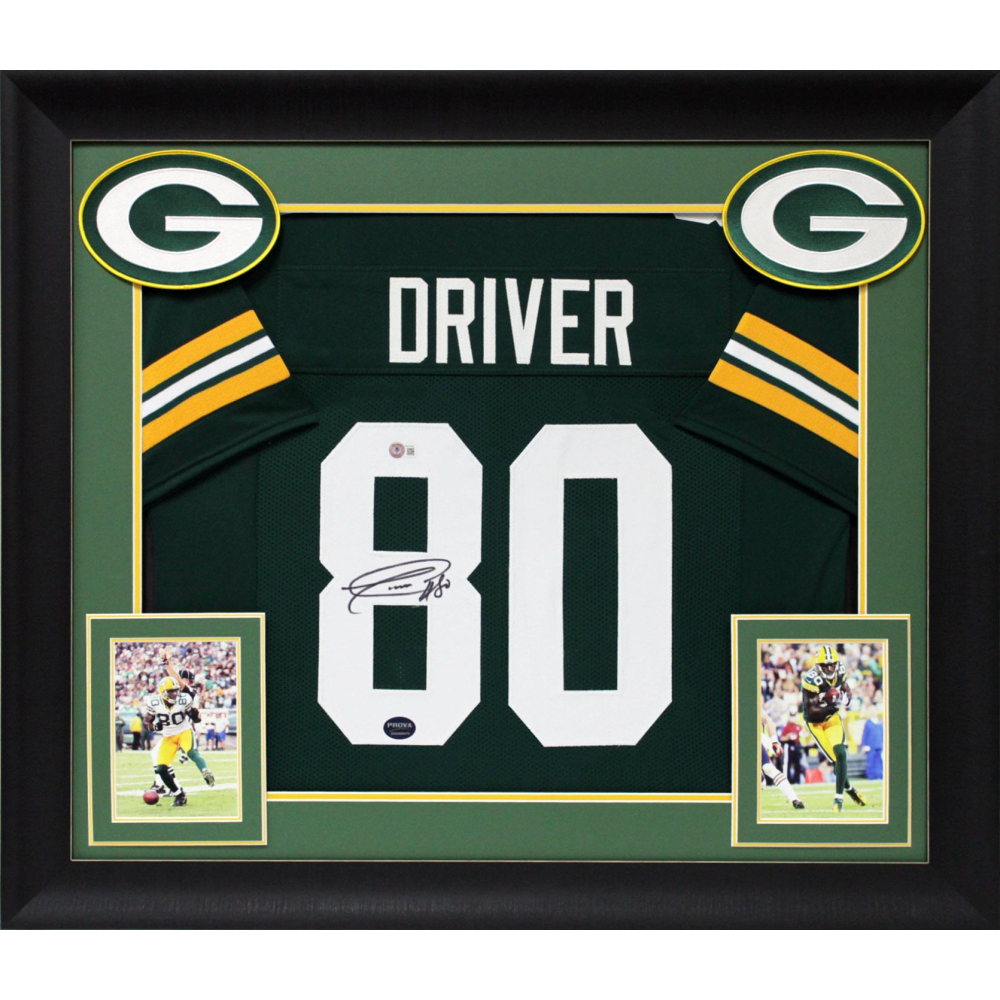 Donald Driver Signed Custom Framed Jersey Display (Beckett) | Pristine ...