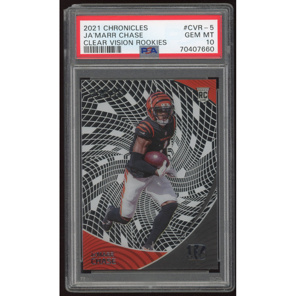 Ja'Marr Chase 2021 Panini Chronicles Clear Vision Rookies #5 RC (PSA 10 ...