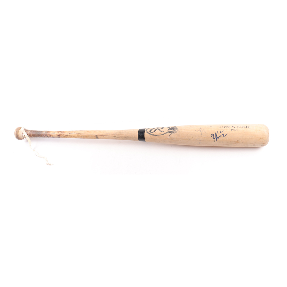 Nico Hoerner Signed Game-Used Rawlings Big Stick Baseball Bat (JSA ...