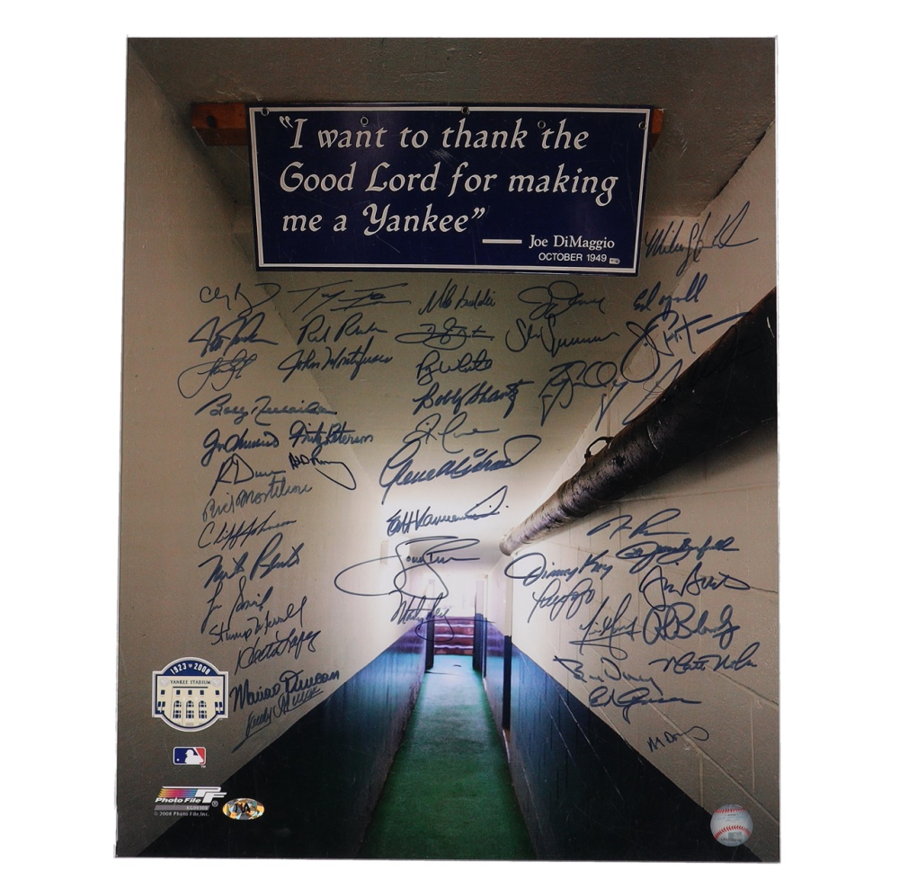 Yankees Greats 16x20 Photo Signed by (45) with Joe Pepitone, Jimmy Key, Bobby Richardson, Tom ...