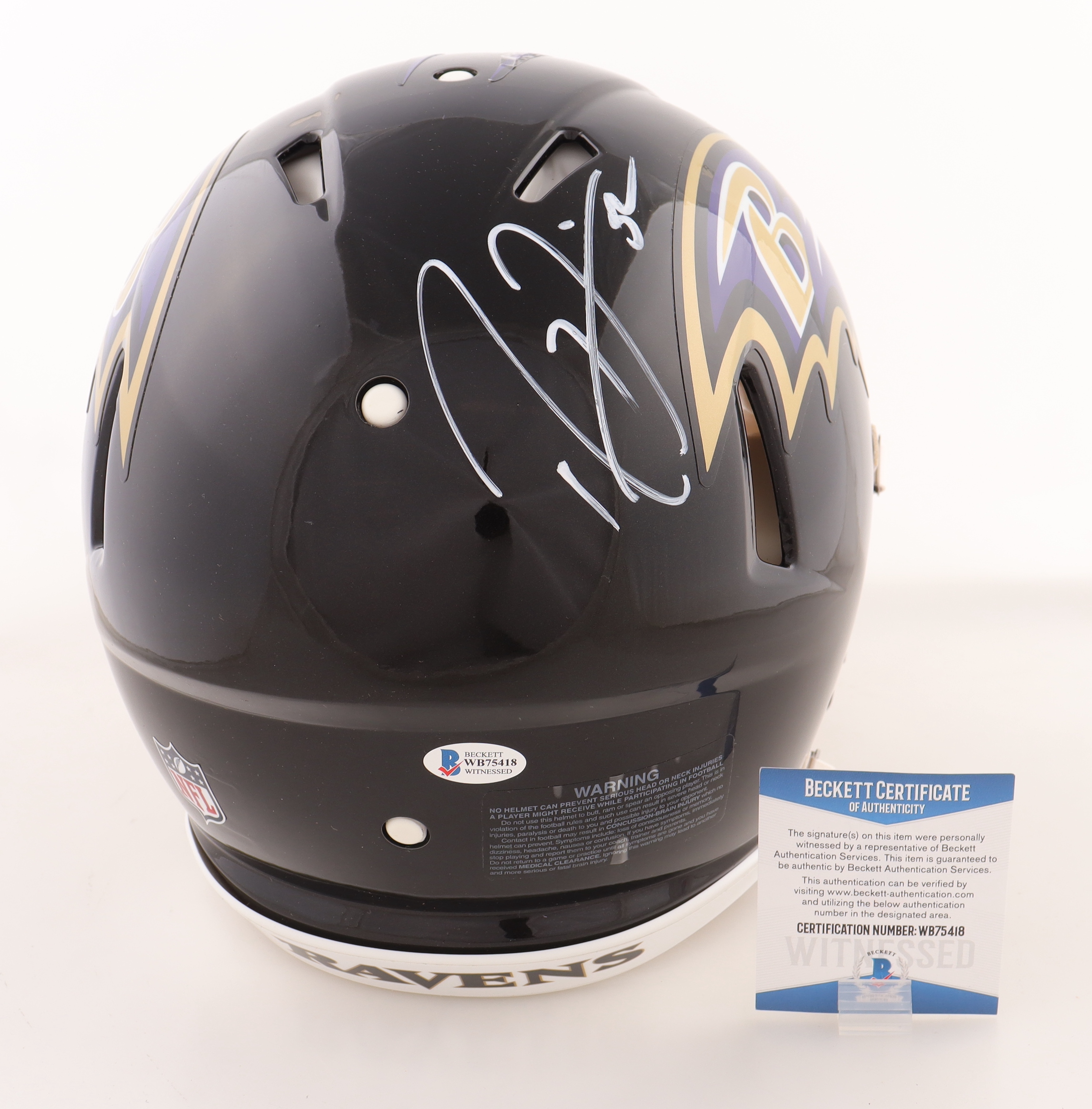 Ray Lewis Signed Ravens Full-Size Authentic On-Field Speed Helmet ...