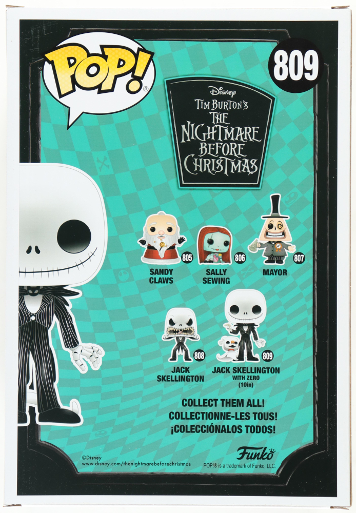 Chris Sarandon Signed Jack Skellington With Zero JUMBO 10" Funko Pop ...