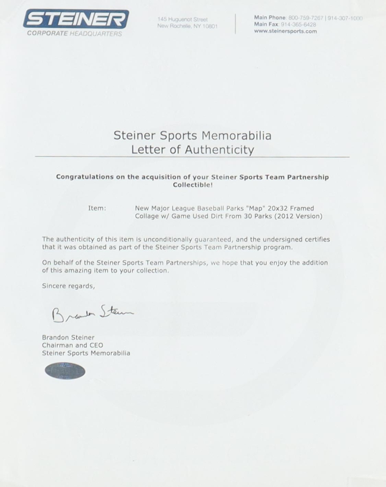 All Major League Baseball Teams Custom Framed Poster With Game-Used Dirt From Each Team (Steiner ...