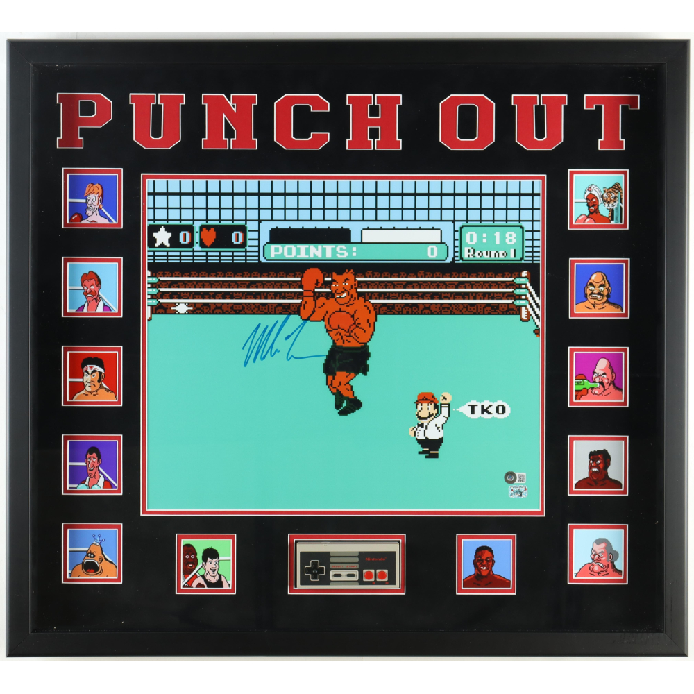 Mike Tyson Signed "Punch-Out!!" Custom Framed Photo With NES Controller ...