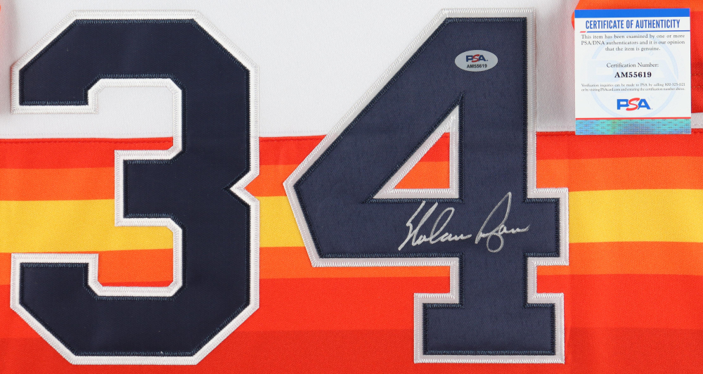Nolan Ryan Signed Custom Framed Jersey Display With Hall Of Fame ...